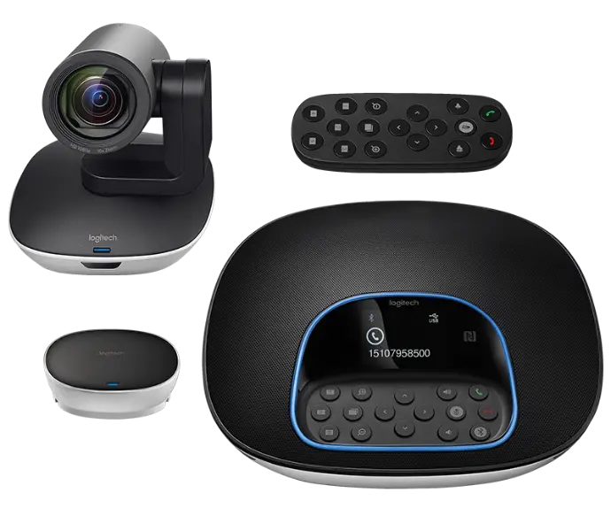 Logitech USB FHD Video Camera System GROUP with Speakerphone & Remote ...
